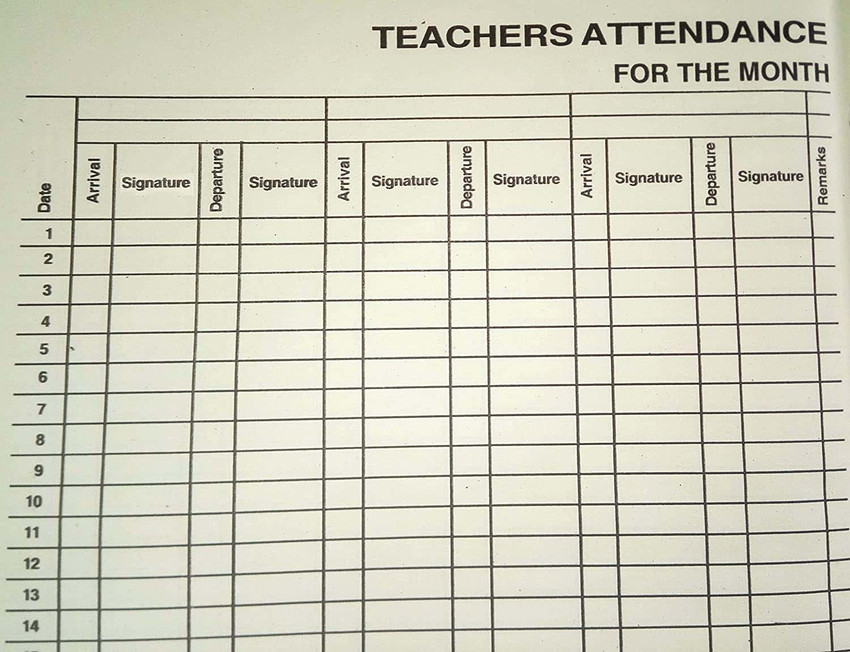 Attendance Register Log