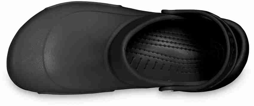 Plain black crocs store