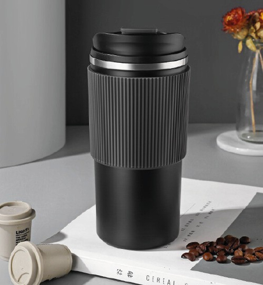 Flipkart SmartBuy Stainless Steel Tea Coffee Mug Cup Thermos Flask with Lid Gym Shaker Workout 500 ml Sipper