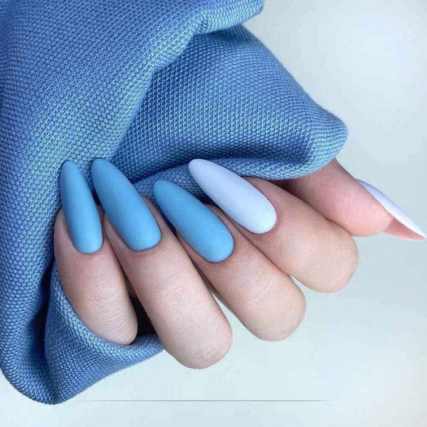 Light Blue Matte Nails