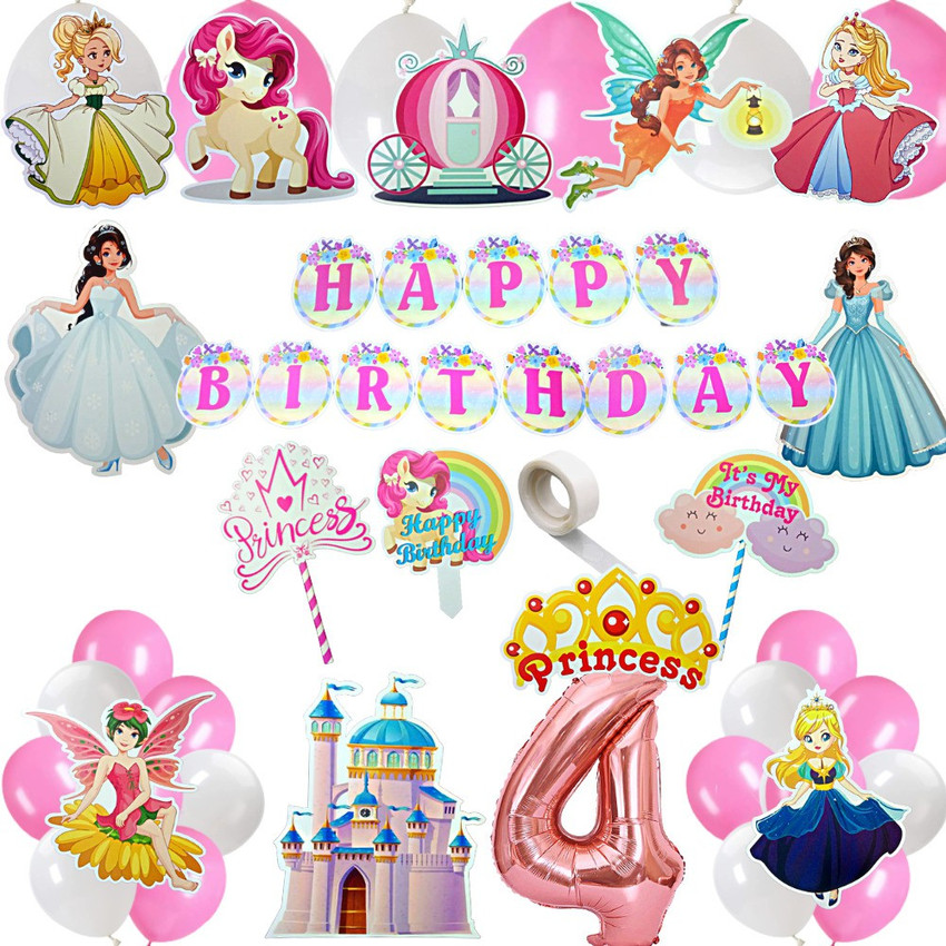 Princess 4th Birthday Clipart
