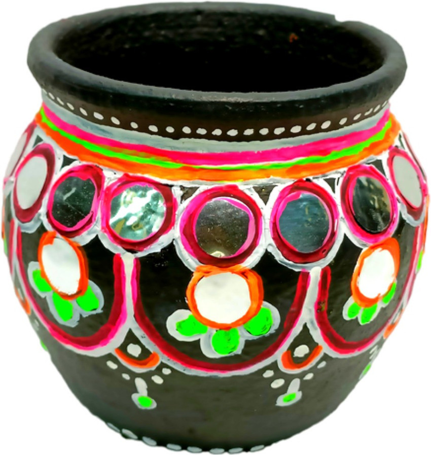 Simple Pot Painting Designs On Black Pot