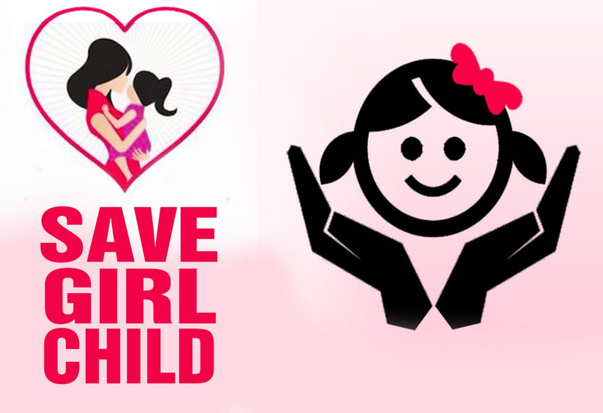 Save Baby Girl Child Logo Poster Save Girl Child Sl 10141 (Large