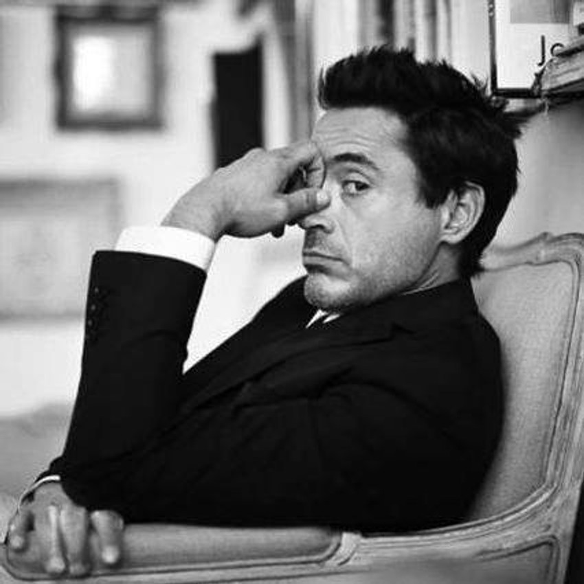 Robert Downey Jr Black And White Headshot