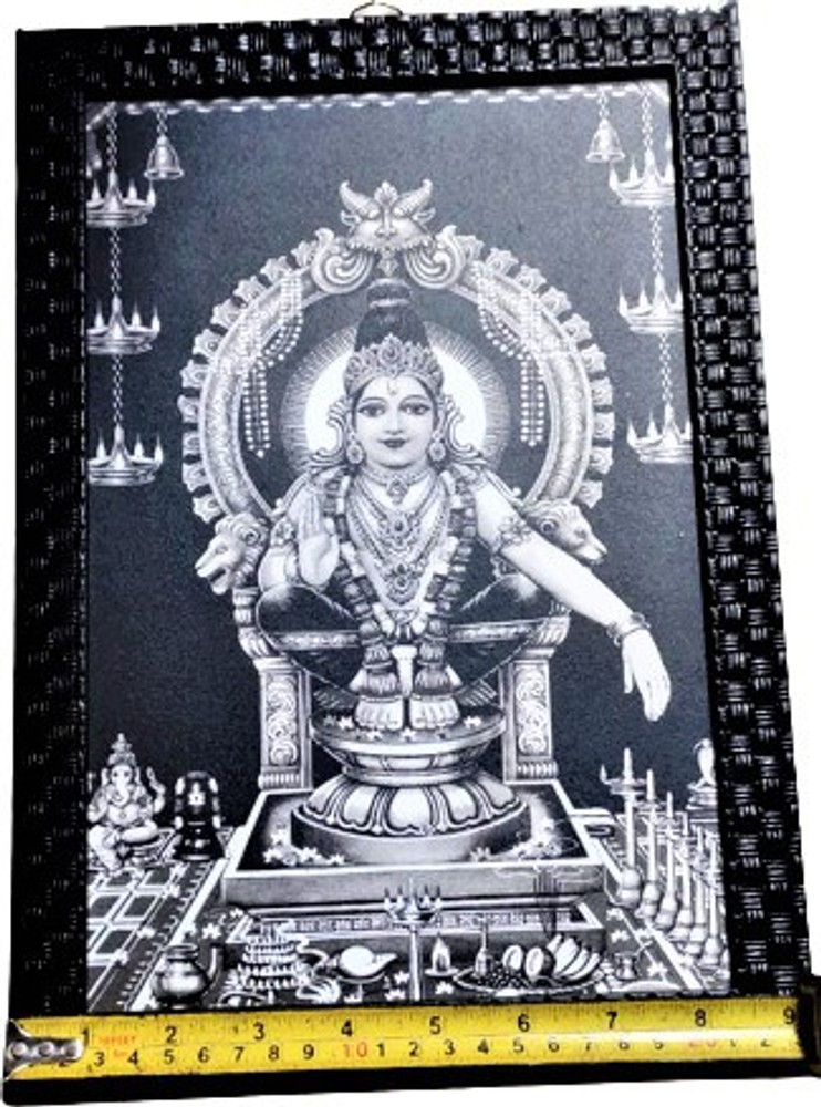 Lord Ayyappa In Black And White Color