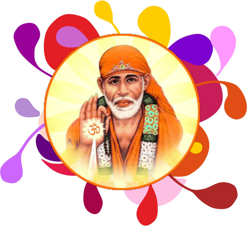 Om Sri Sai Ram Logo Shirdi Sai Baba Painting / Framed Wallart