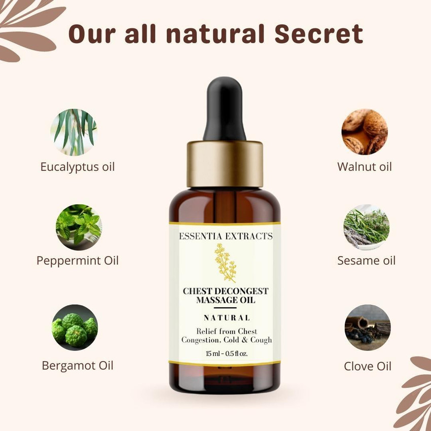 ESSENTIA EXTRACTS Chest Decongest Massage Oil for Chest Congestion Cold Cough Liquid Buy Baby Care Products in India Flipkart