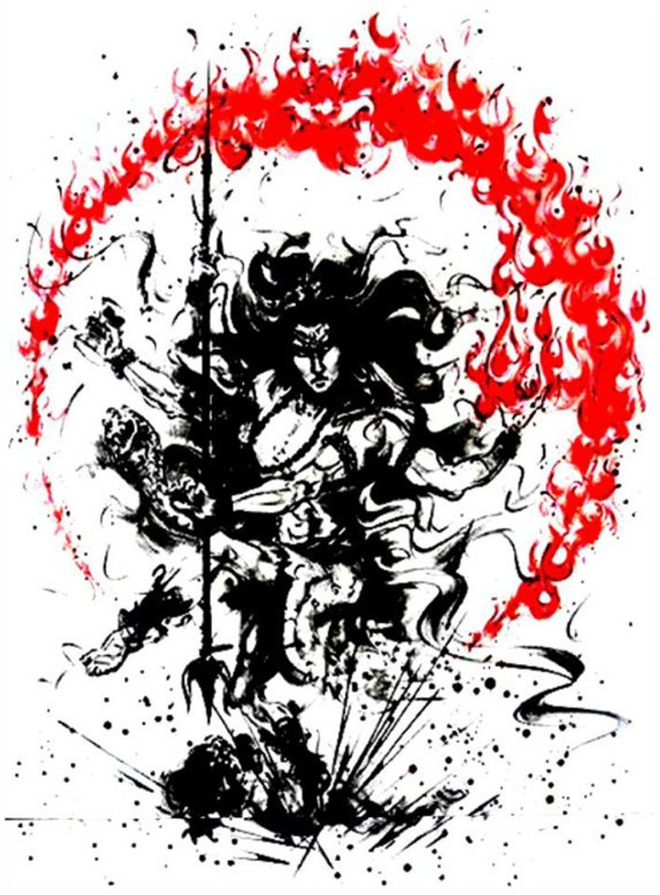 Lord Shiva Angry Face Sketch