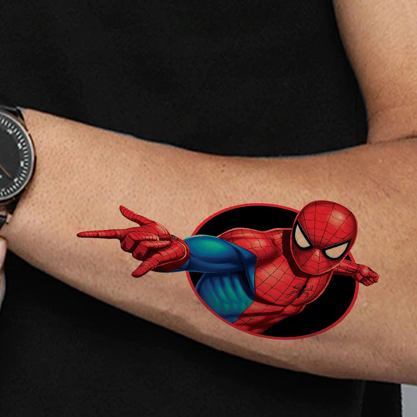 Spiderman Body Tattoos Ordershock Spiderman Temporary Tattoo Stickers