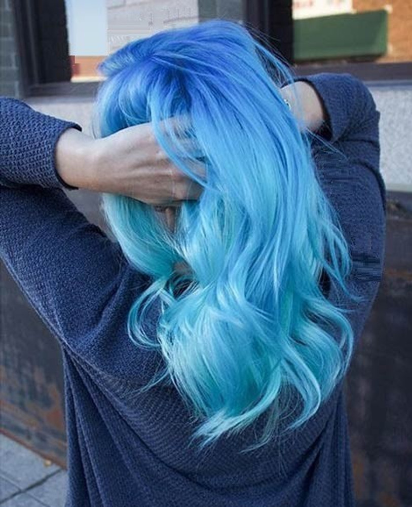 Sky blue hair dye store