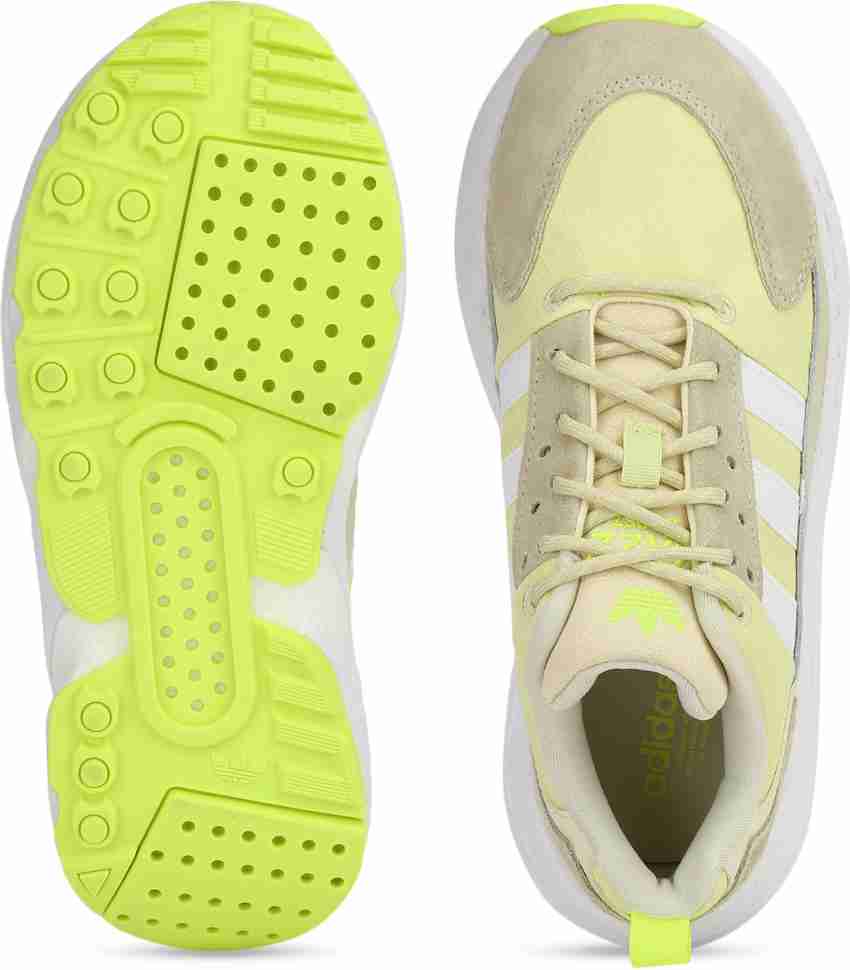 Adidas Originals ZX 22 Boost Sneakers In Green And Off