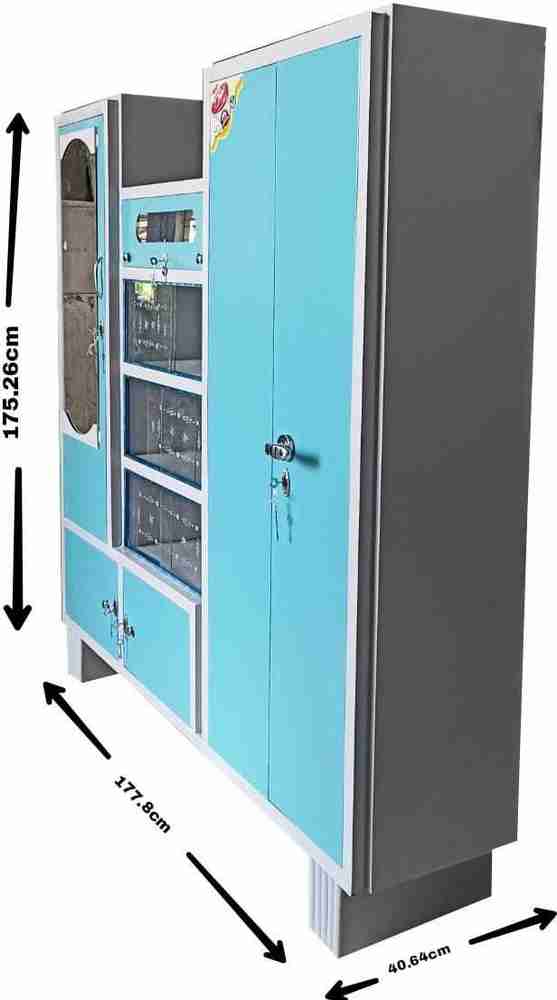 Paul s 2 door almirah With Showcase handel lock ferozi blue colour Metal Almirah Price in India Buy Paul s 2 door almirah With Showcase handel lock ferozi blue colour Metal Almirah online