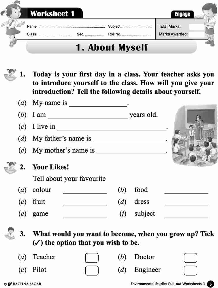Grade 1 Worksheets Science