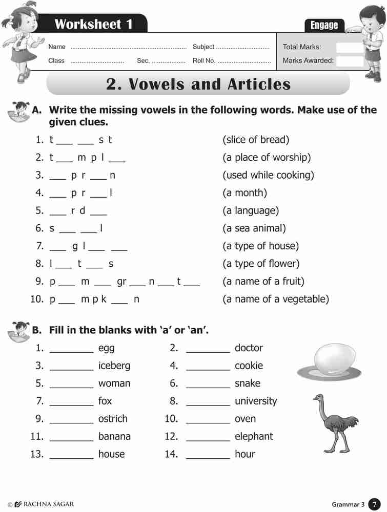 English Grammar Worksheets For Class 3 Pdf