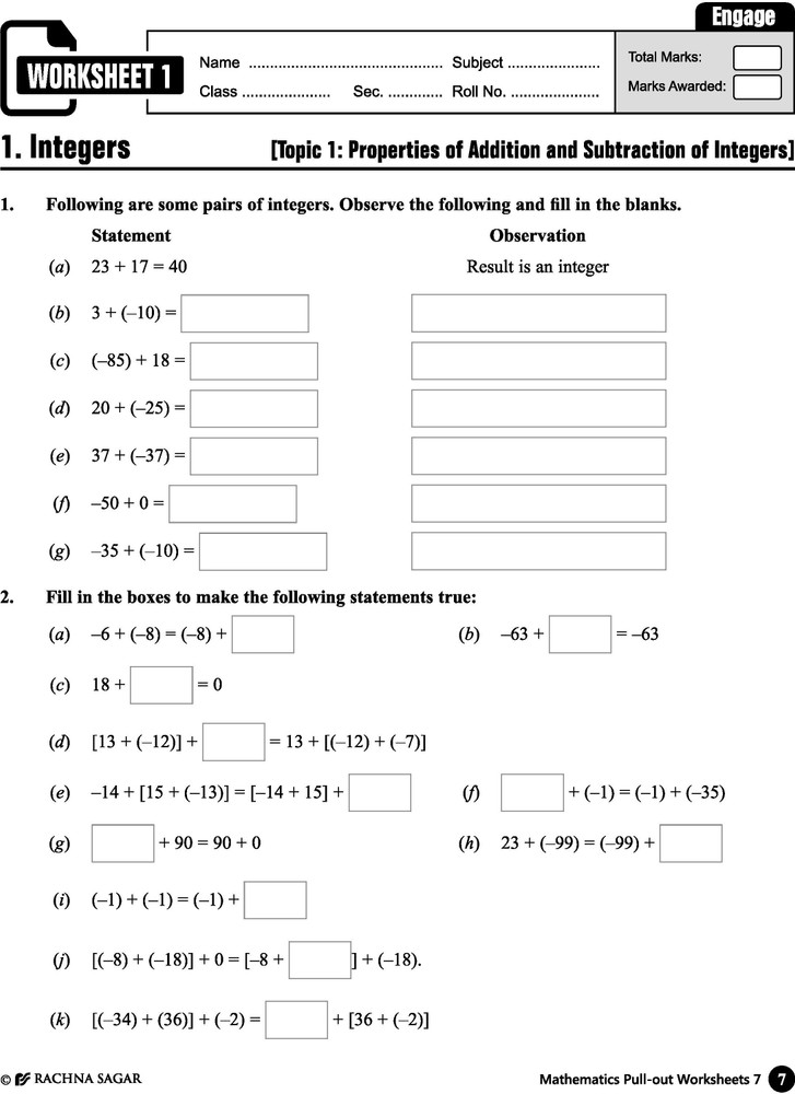 Grade 7 Math Worksheets Cbse CBSE Class 7 Mathematics Rational Numbers