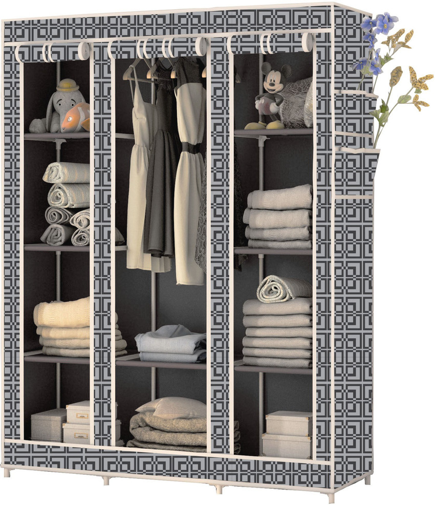 saintwod C2 Cabinet print Carbon Steel Collapsible Wardrobe Price in India Buy saintwod C2 Cabinet print Carbon Steel Collapsible Wardrobe online at Flipkart