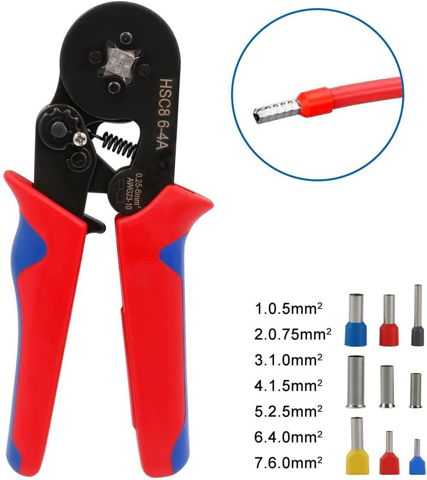 metrotools 0.25 6 mm AWG 23 10 Crimping Plier Self adjustable Crimping Tools Square Ferrule Wire Cable Manual Crimper Price in India Buy metrotools 0.25 6 mm AWG 23 10 Crimping Plier Self adjustable C...