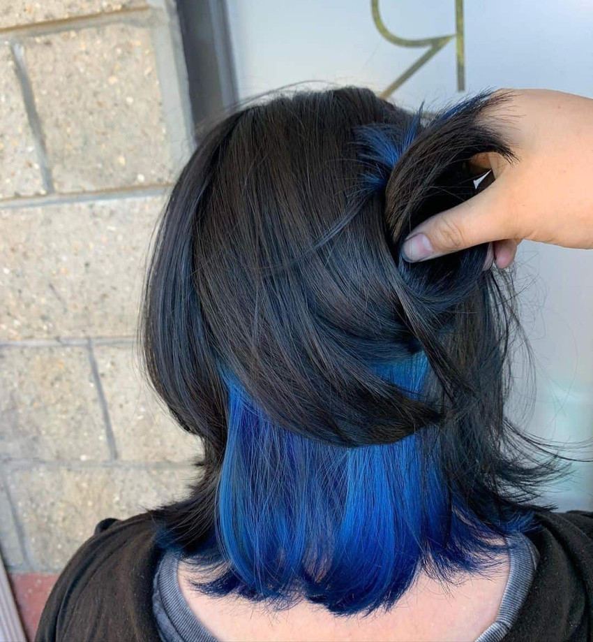 Black Hair With Blue Underneath