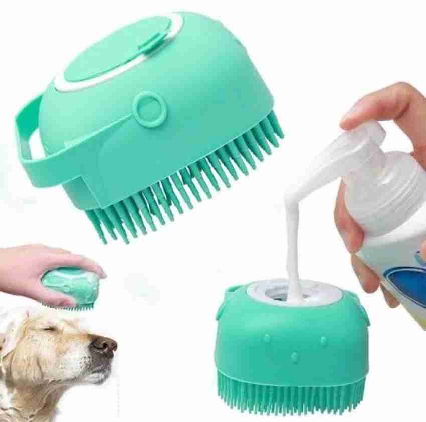 glimpcy Dog Bath Brush Body Scrubber for Bathing Soft Silicone Groomers for Pet Plain Bristle Brushes for Dog Cat Cow Horse Dog Cat Rabbit Monkey Donkey Turtle Price in India