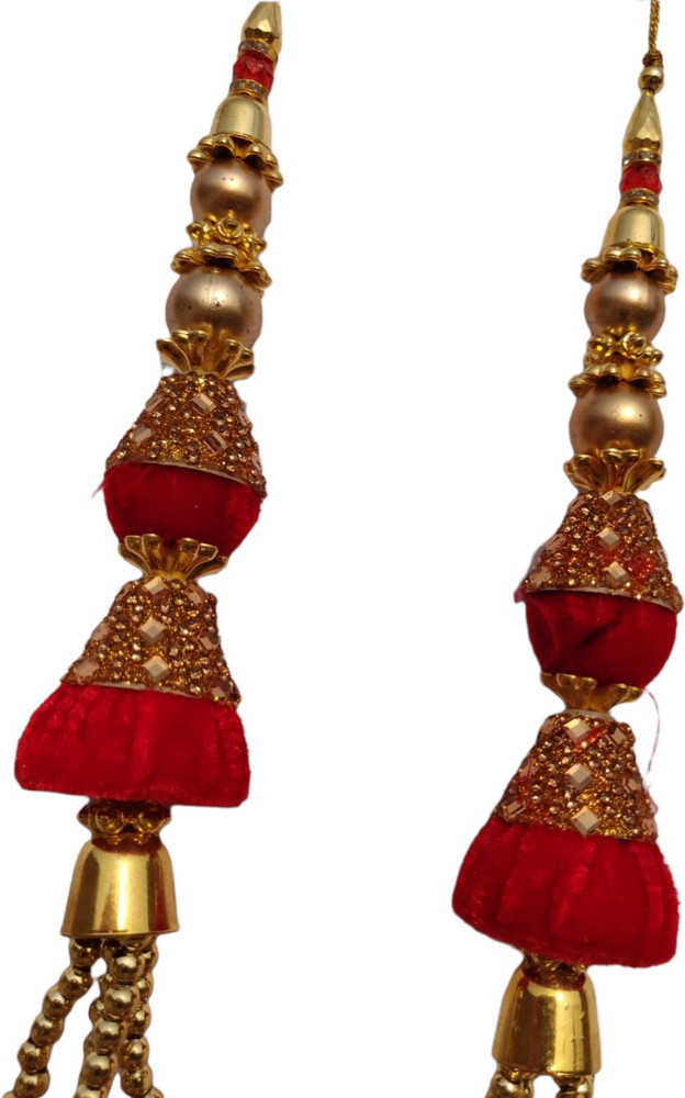 Red Saree With Latkan