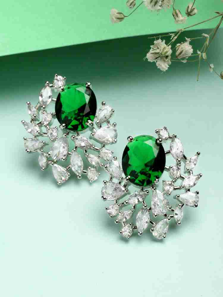 Flipkart Buy Karatcart Green American Diamond Stud Earrings Alloy Cuff Earring Online at Best Prices in India