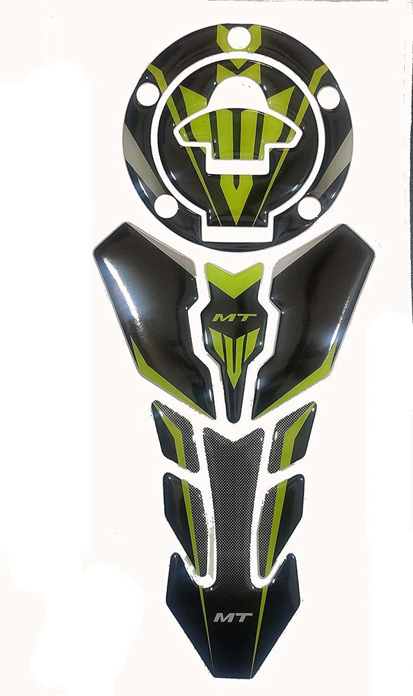 Acube Mart Yamaha MT 15 Tank Pad Sticker Green Helmet Spike, 48% OFF