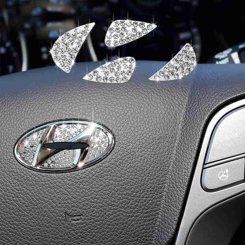 QAWACHH Steering Crystal Logo Caps Compatible for Hyundai Crystal Bling Steering Wheel Car Dashboard Cover Price in India Buy QAWACHH Steering Crystal Logo Caps Compatible for Hyundai Crystal Bling St...
