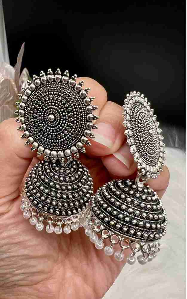 Flipkart Buy Syfer Beautiful Attractive Big Silver Jhumkas Jhumka Jhumki Earrings For Women Girls Alloy Jhumki Earring Online at Best Prices in India