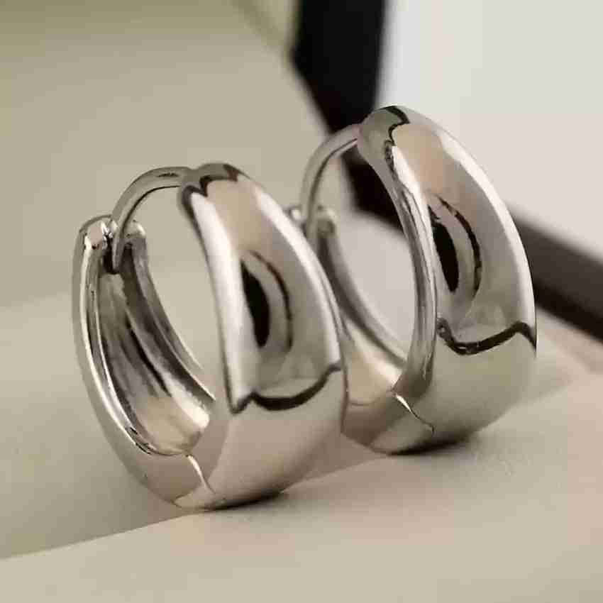 Flipkart Buy IGA COLLECTION Stylish Kaju Bali Shaped Silver Plated Hoop Earring 2 Pair Metal Hoop Earring Online at Best Prices in India