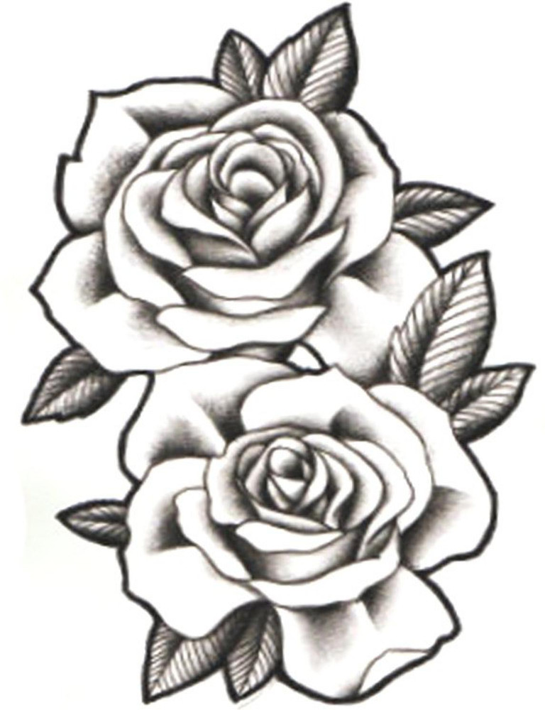 Simple Rose Tattoo Outline Tribal Rose Tattoo Art Royalty Free Vector