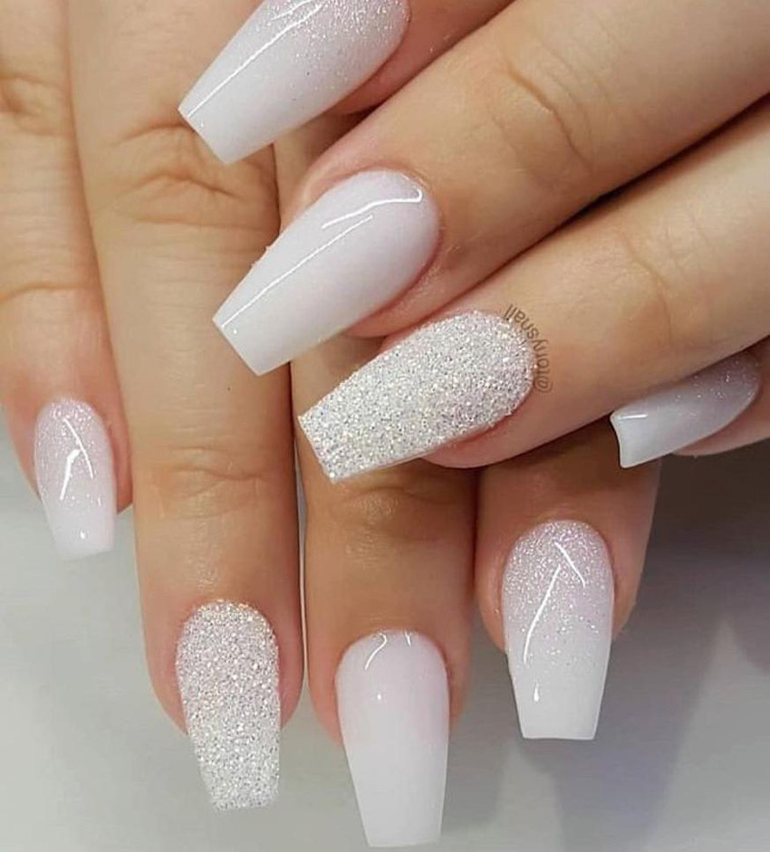 Off white acrylic nails store
