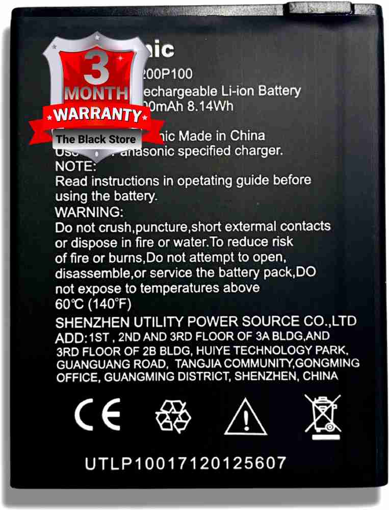 The Black Store Mobile Battery For Panasonic P100 Battery Original With 6 Months Warranty Price in India Buy The Black Store Mobile Battery For Panasonic P100 Battery Original With 6 Months
