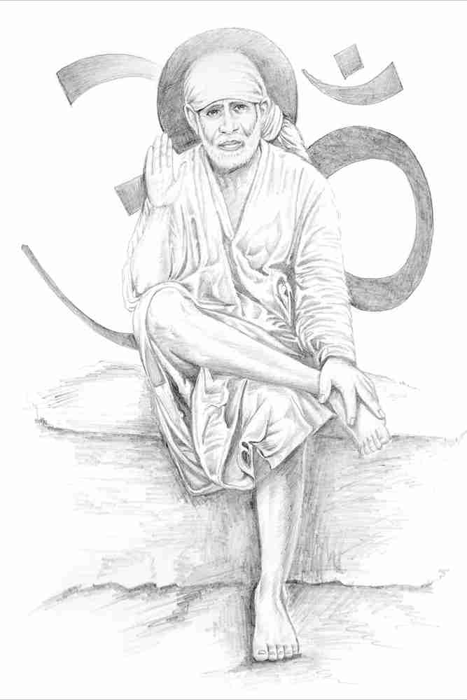 Shirdi Sai Baba Pencil Sketch