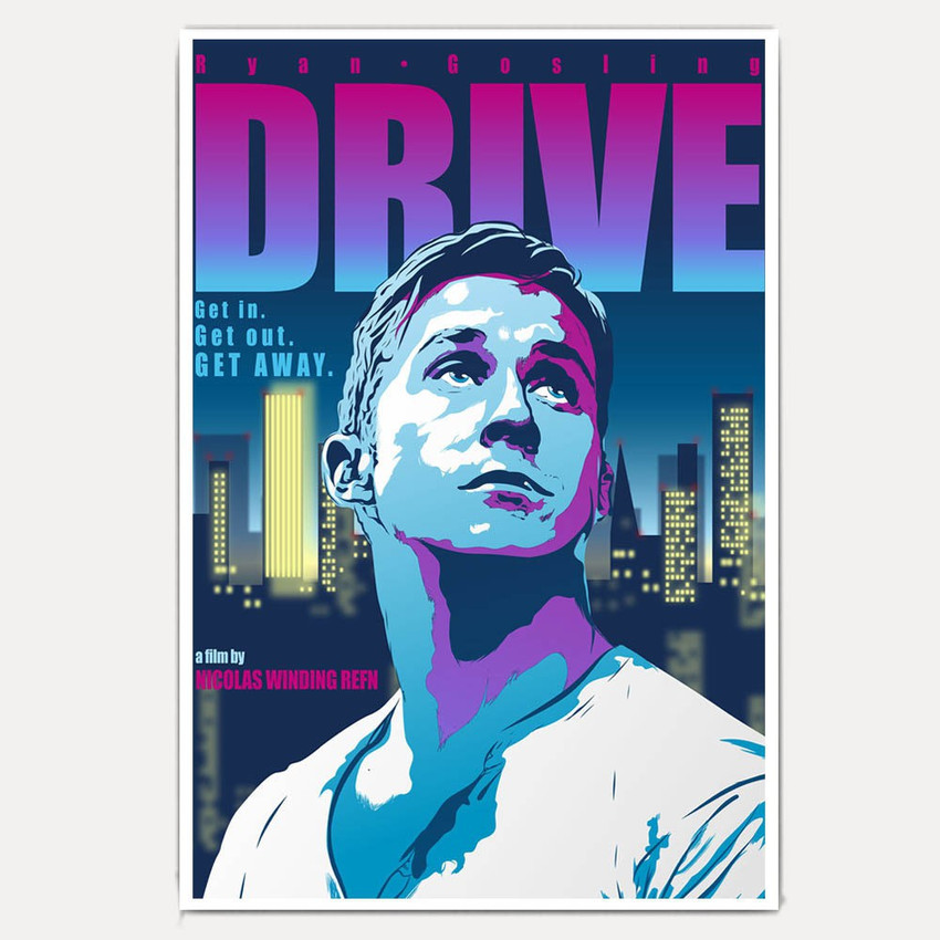 Ryan Gosling Drawing Drive DRIVE Movie Art Print Poster Ryan Gosling