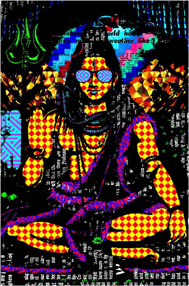 Psychedelic Shiva Smoking Wallpapers
