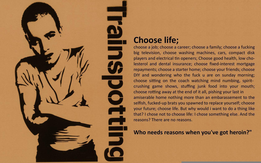 Trainspotting Choose Life Wallpaper (LAMINATED) TRAINSPOTTING MOVIE