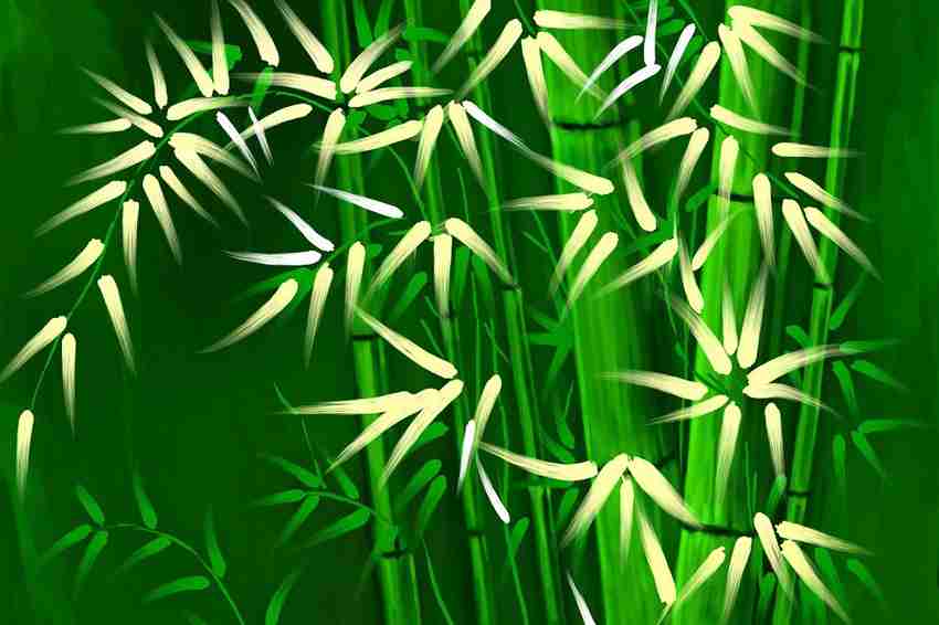 Green Bamboo Painting