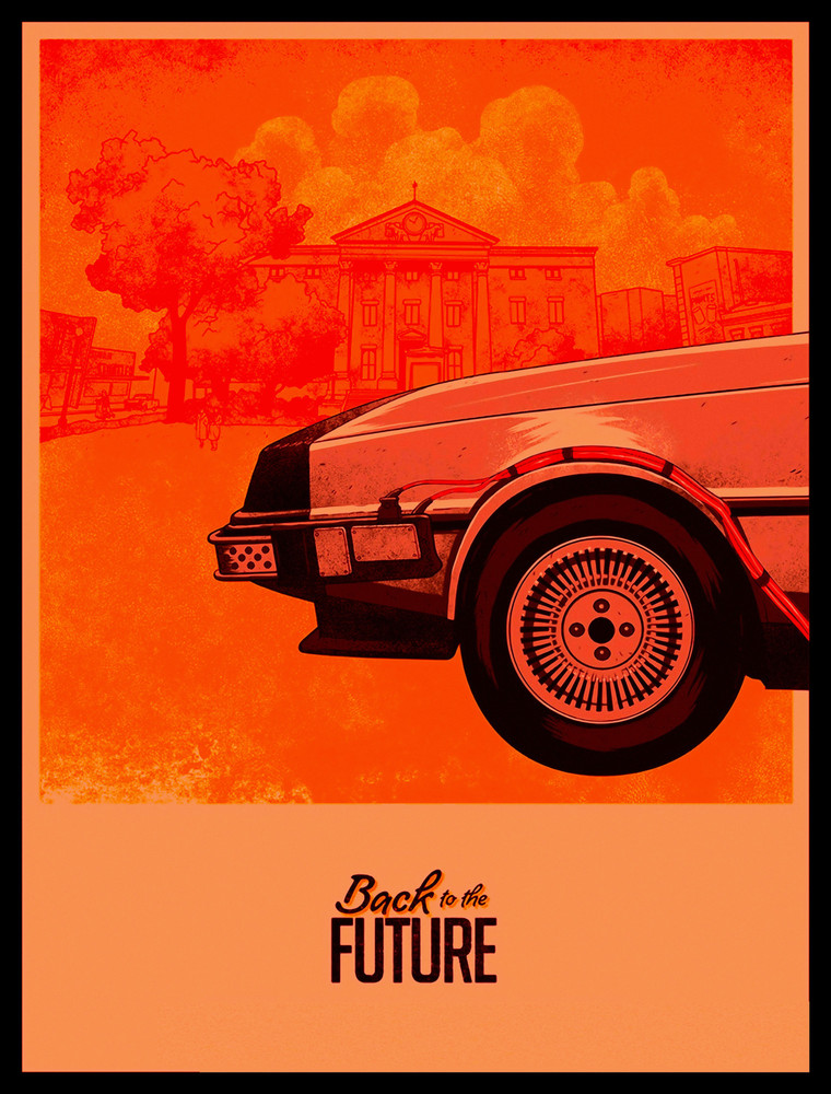 Back To The Future Poster Delorean