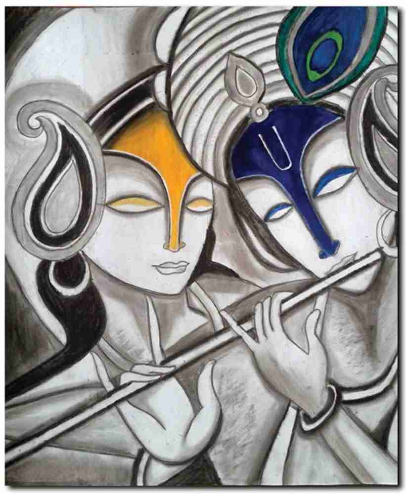 Lord Krishna And Radha Modern Paintings