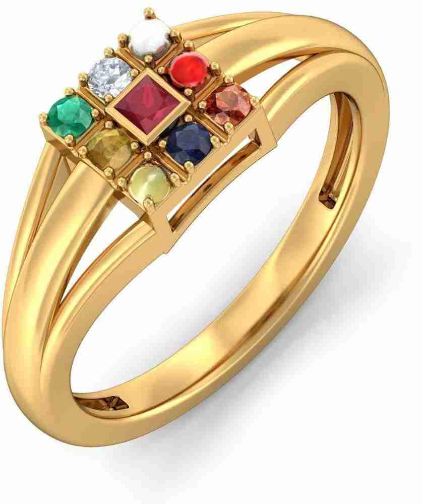 BLUESTONE The Vidhata Aakar 14kt Diamond Ruby Yellow Gold ring Price in India Buy BLUESTONE The Vidhata Aakar 14kt Diamond Ruby Yellow Gold ring online at Flipkart