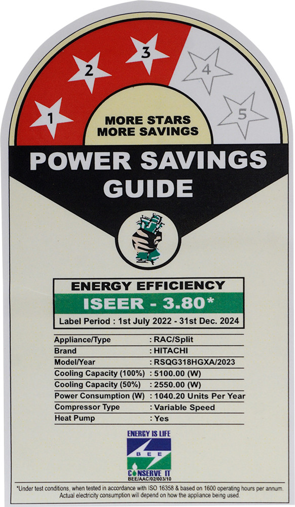 Hitachi ac rating store