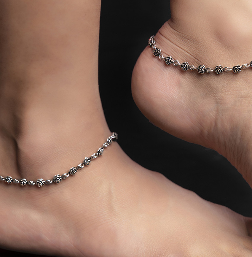 ZAVYA Studded Flower 925 Sterling Silver Anklet With Certificate of Authenticity Sterling Silver Anklet Price in India Buy ZAVYA Studded Flower 925 Sterling Silver Anklet With Certificate of Authentic...