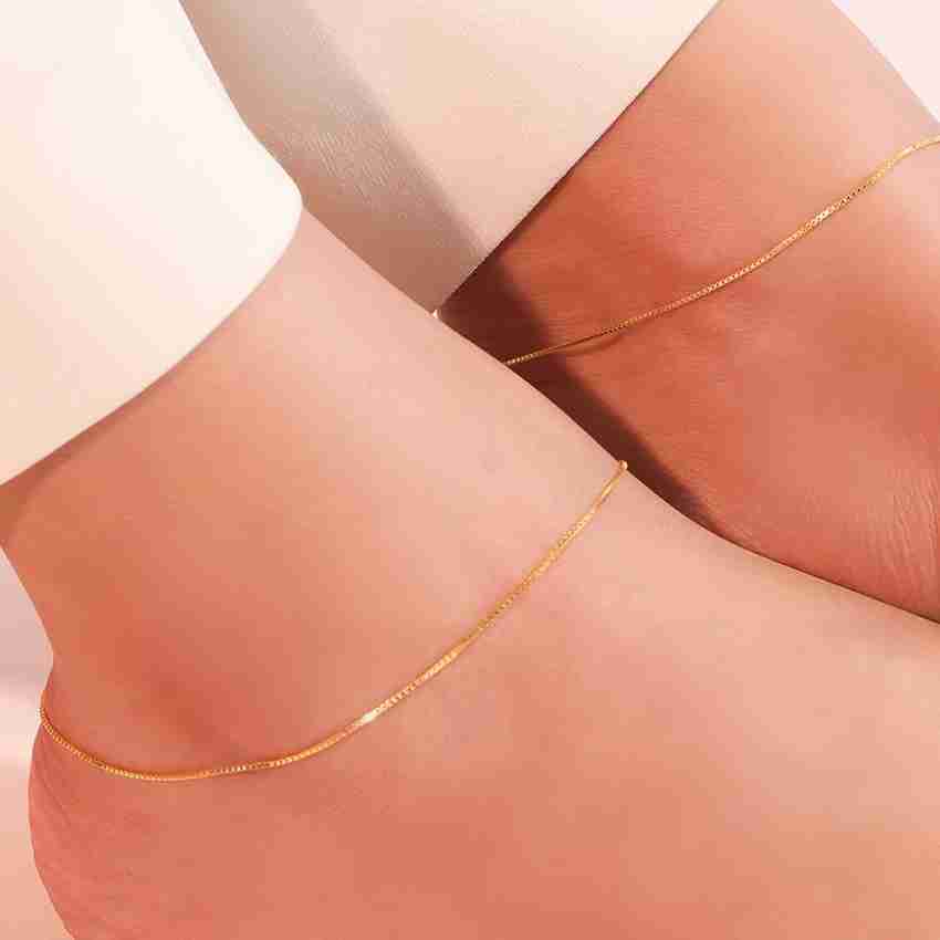 ZAVYA Classic Minimal Gold Box Chain 925 Sterling Silver Anklet Sterling Silver Anklet Price in India Buy ZAVYA Classic Minimal Gold Box Chain 925 Sterling Silver Anklet Sterling Silver Anklet Online