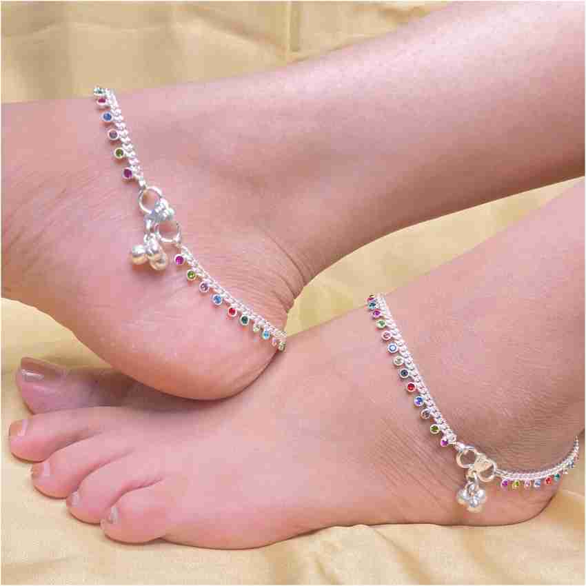 Pure silver anklets online store