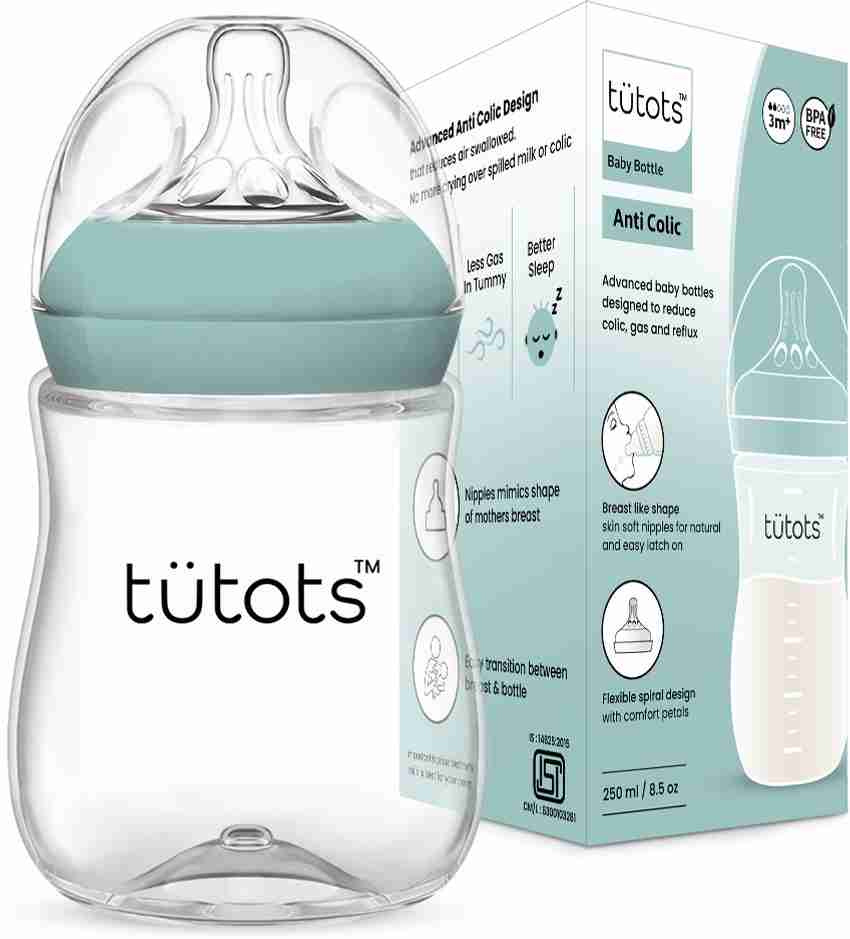 tutots Comfort Anti Colic Wide Neck BPA Free Baby Bottle with Spiral Nipple 250 ml 100 PP Feeding Bottle BPA Free baby bottles online in india Buy tutots Feeding Bottle products