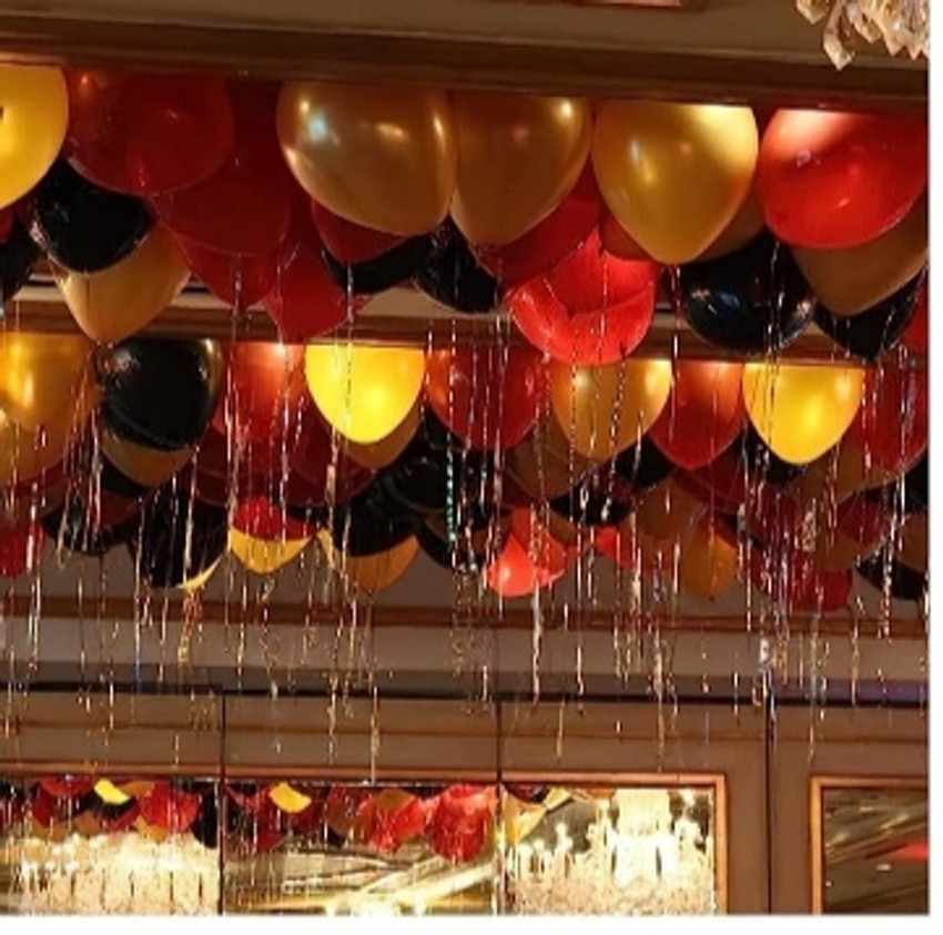 Mosclue Solid Hd Metallic 50 Balloons Red black gold For Kids Adult Party Birthday Decorations Balloon