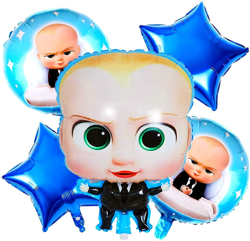 Flipkart BDT Solid Birthday Boss Baby Decorations Foil Blue Balloon Pack of 5 Set For Boss Baby Balloon Balloon