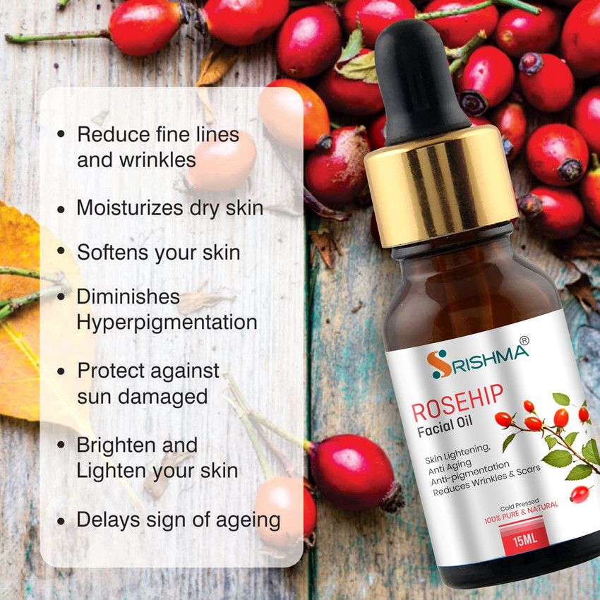 Srishma Rosehip Face Oil For Glowing Skin All Skin Types For Men Women Price in India Buy Srishma Rosehip Face Oil For Glowing Skin All