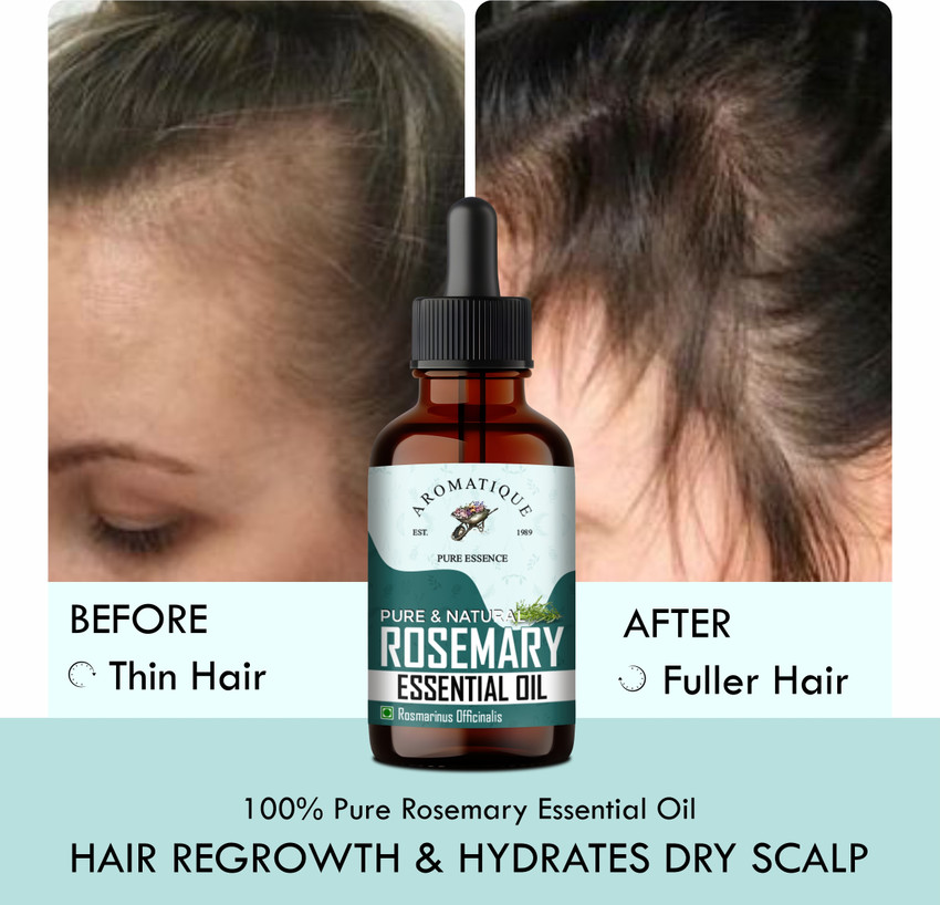 Aromatique Rosemary Essential Oil For Hair Growth Skin and Body 100 Pure and Natural