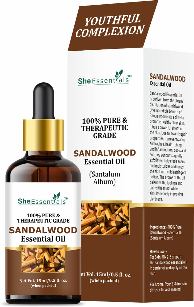 She Essentials Sandalwood Essential Oil 100 Natural Pure for Hair Skin Aromatherapy Price in India Buy She Essentials Sandalwood Essential Oil 100 Natural Pure for Hair Skin